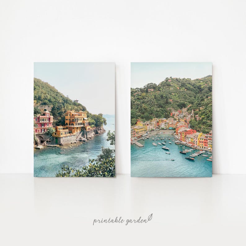 Italian Riviera, Set of 2 Prints: Portofino Poster (digital Download ...