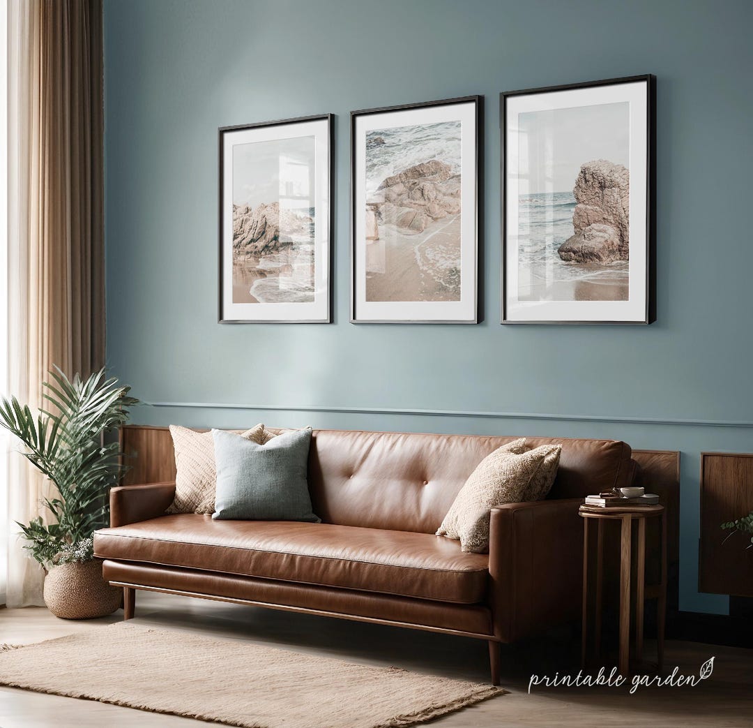 Coastal Rock Trio: Neutral Shoreline Photography Set, Digital Download ...