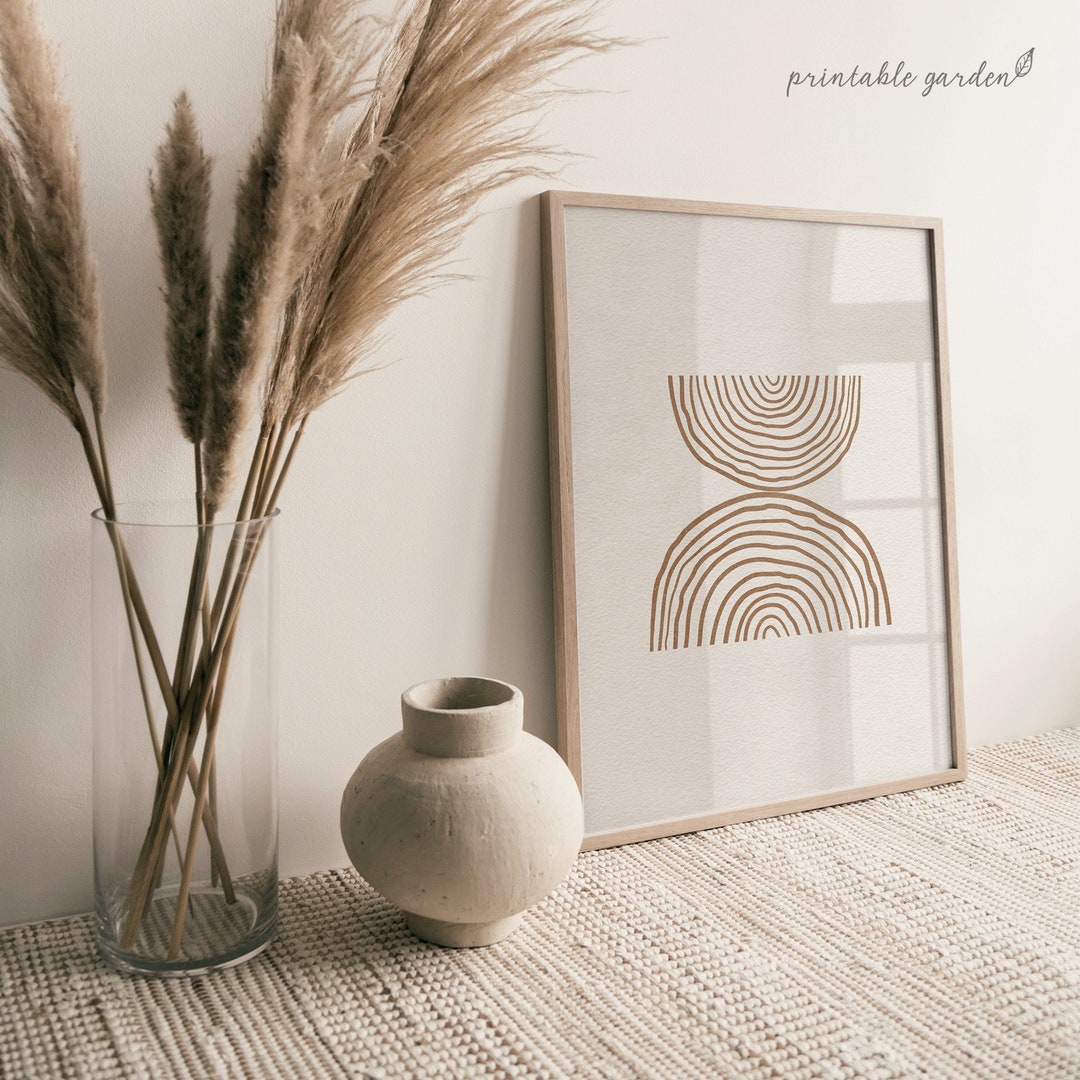 Modern Neutral Wall Art, Minimalist Geometric Print, Abstract Printable ...