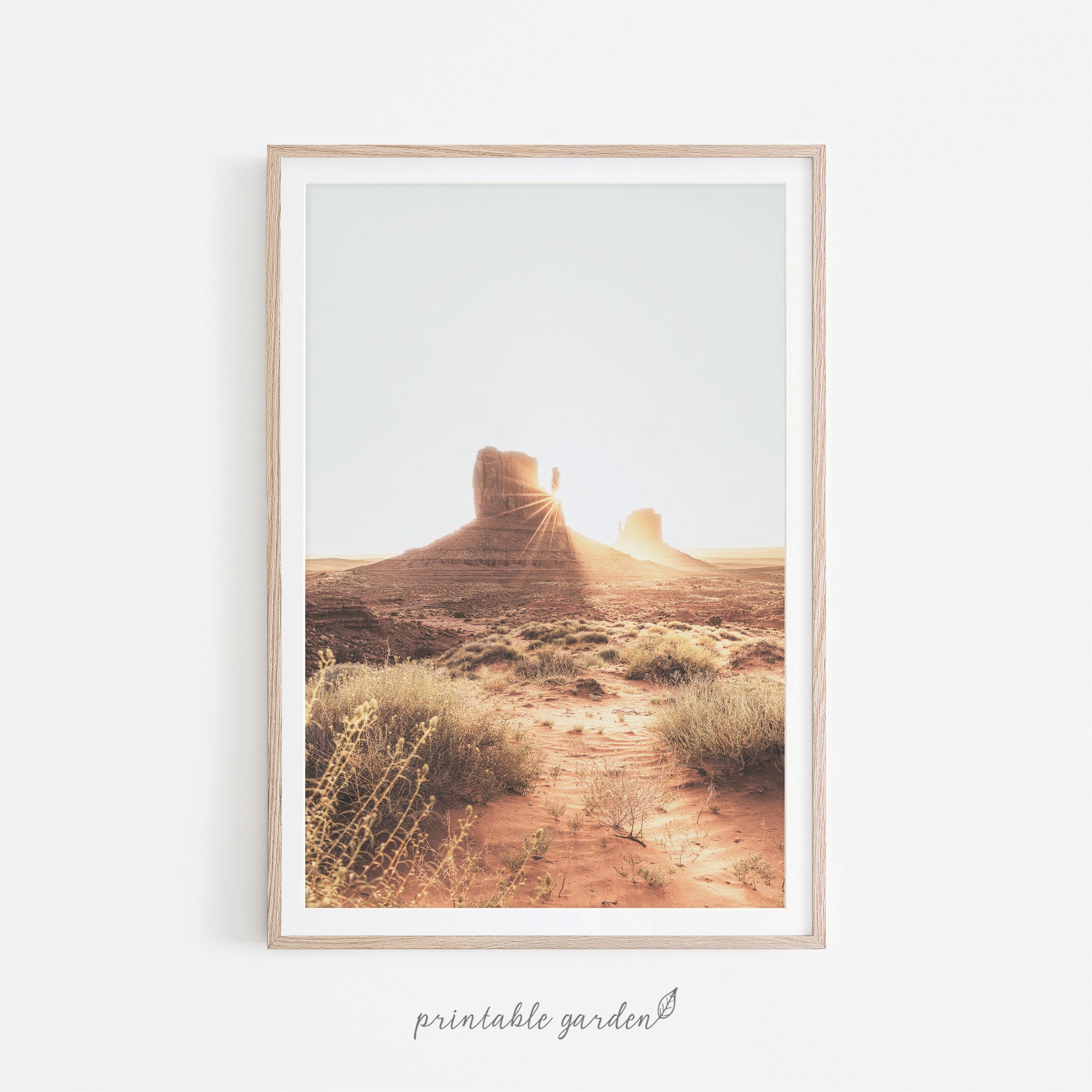 Desert Print Pastel Desert Printable Wall Art Arizona Desert - Etsy