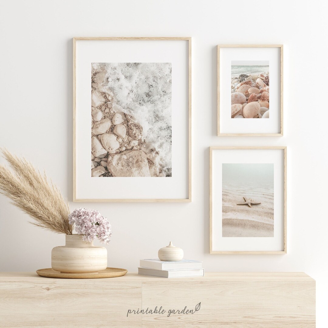 Neutral Coastal Set of 3 Prints, Beach Wall Art, Coastal Wall Art ...
