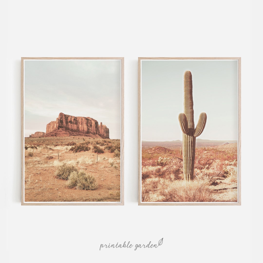Desert Print Set of 2 Desert Printable Wall Art Arizona - Etsy