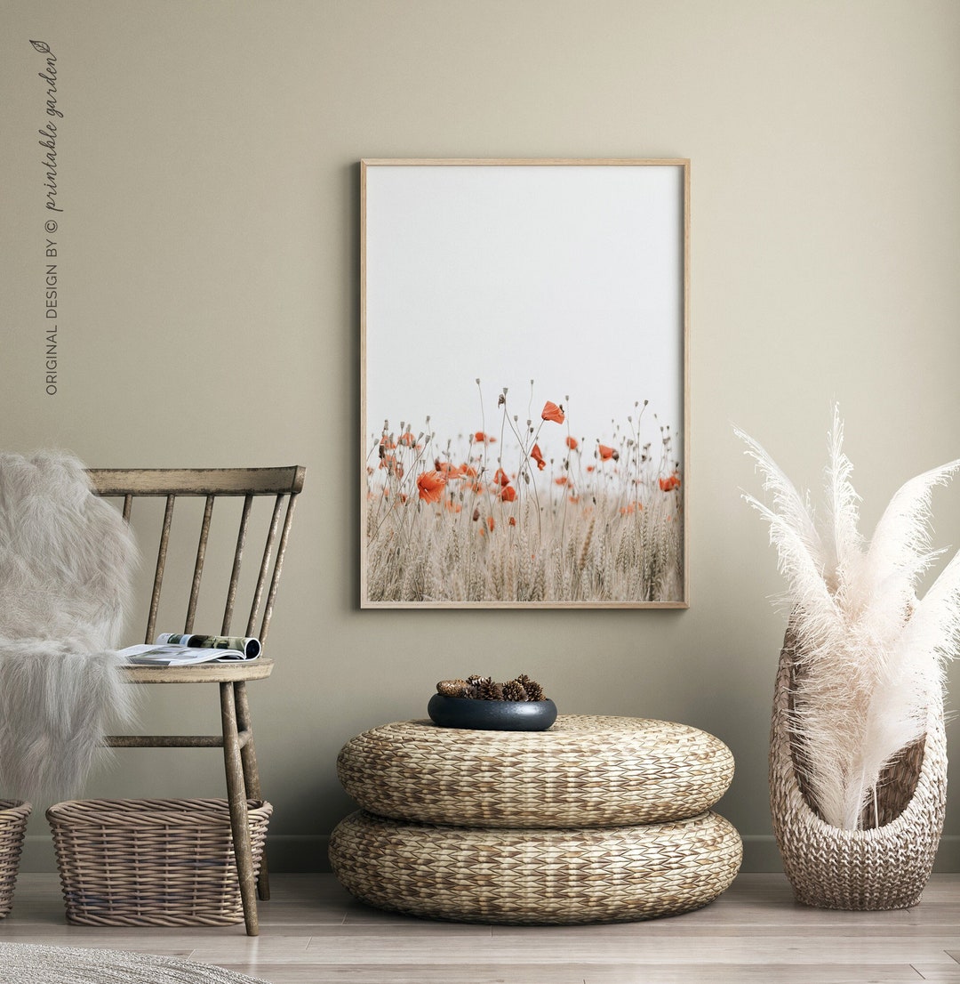 Poppies Print, Red Poppies Print, Botanical Printable Wall Art, Flower ...