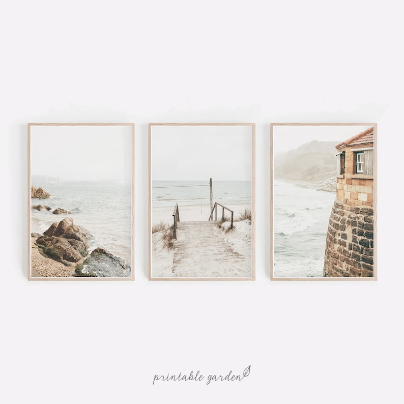 Ocean Beach Wall Decor Beach Coastal Wall Art Neutral Tones | Etsy