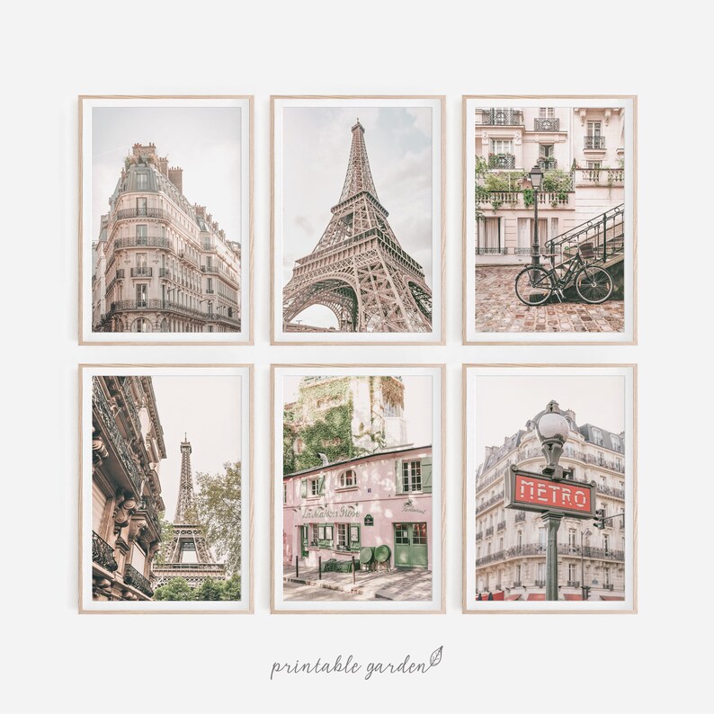 Paris Prints Wall Art Paris France Set of 6 Prints Paris - Etsy