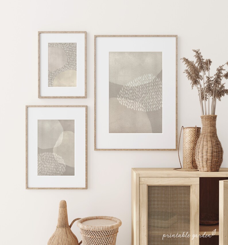 Set of 3 Prints Beige Watercolor Prints Set Neutral Tones - Etsy