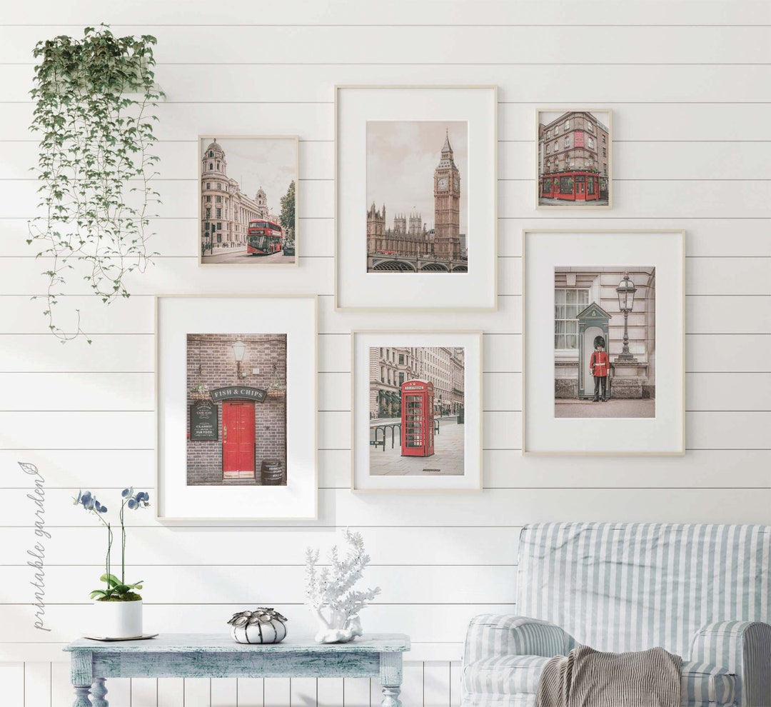 London Wall Art Set of 6 Prints, London City Print Set, Travel Prints ...