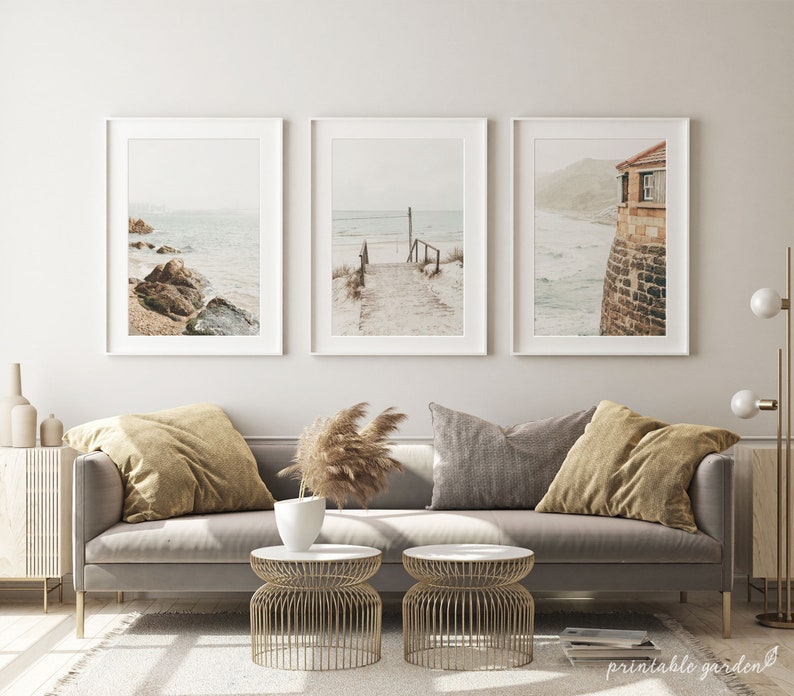 Ocean Beach Wall Decor Beach Coastal Wall Art Neutral Tones | Etsy