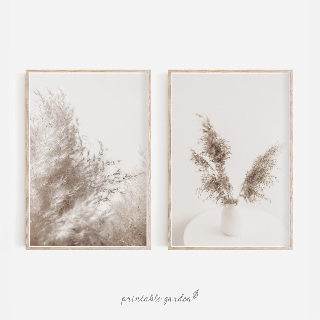 Neutral Tones Wall Art, Beige Wall Decor, Minimalist Set of 2 Prints ...