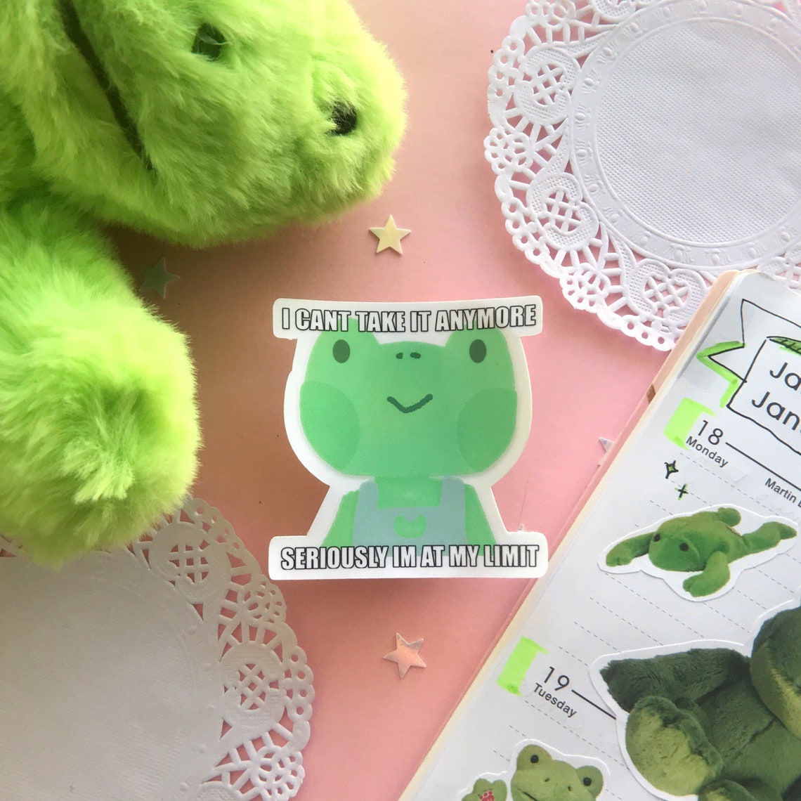 Sad Frog Meme Vinyl Sticker: Funny Quote, Laptop Decal - Etsy