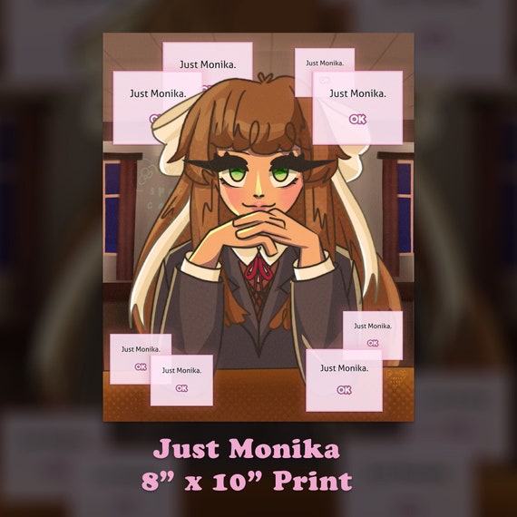 Just Monika DDLC Doki Doki Literature Club Kawaii Fan Art | Etsy