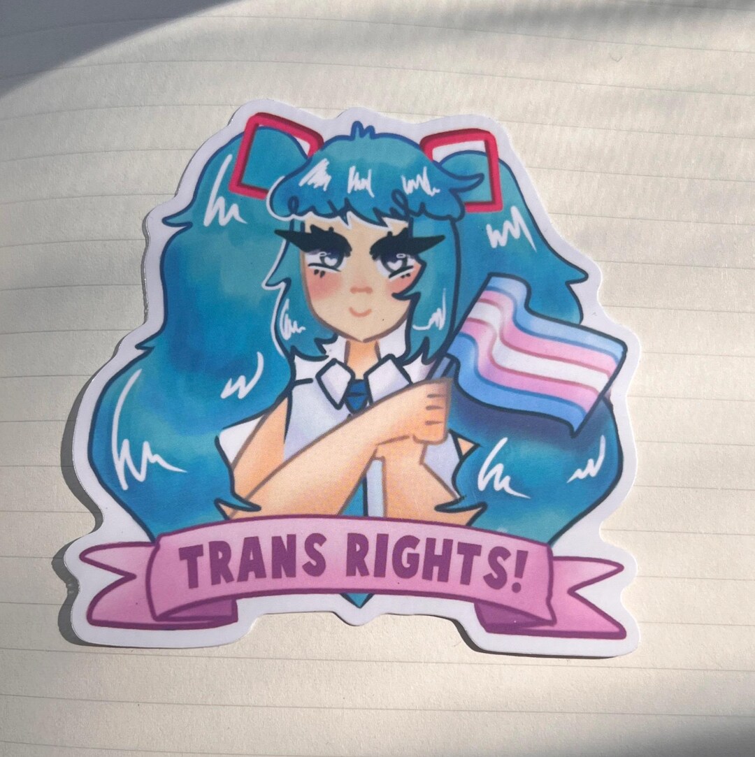 Trans Rights Miku Vinyl Sticker | LGBT+ Gay Transgender Twitter Meme ...