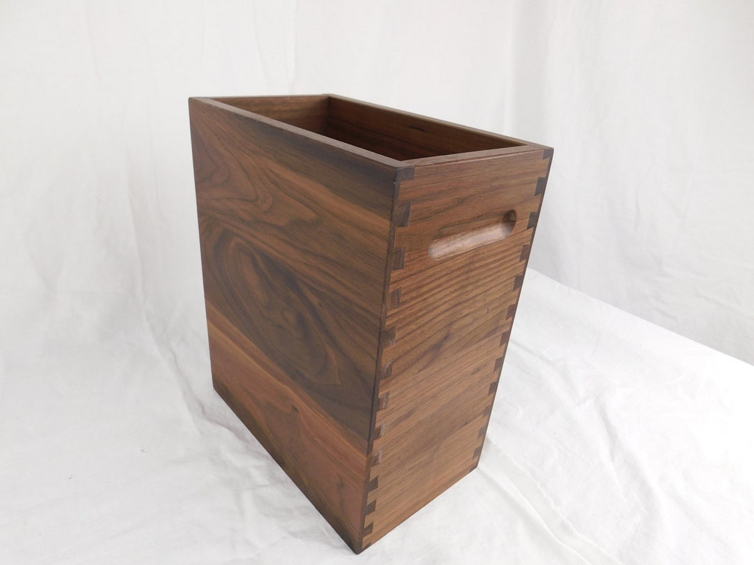 Walnut Trash Can/natural Trash Can/hand Made Trash Can - Etsy