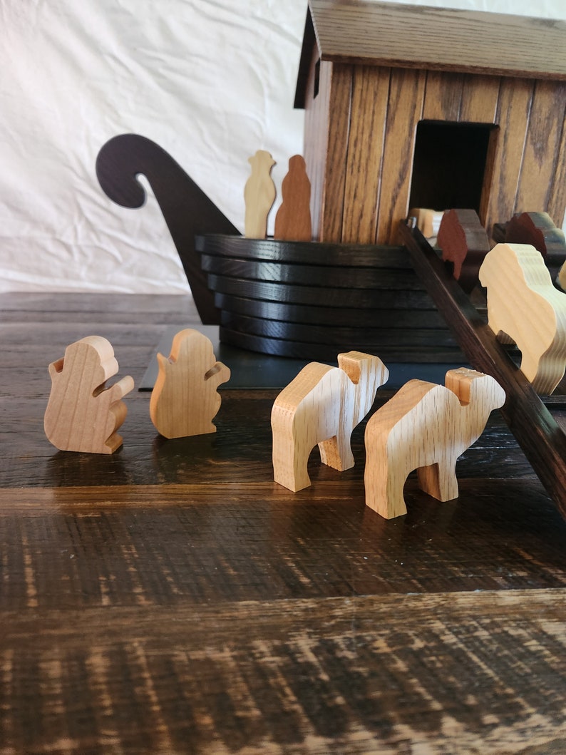 Wooden Noah's Ark Toy Set - Etsy