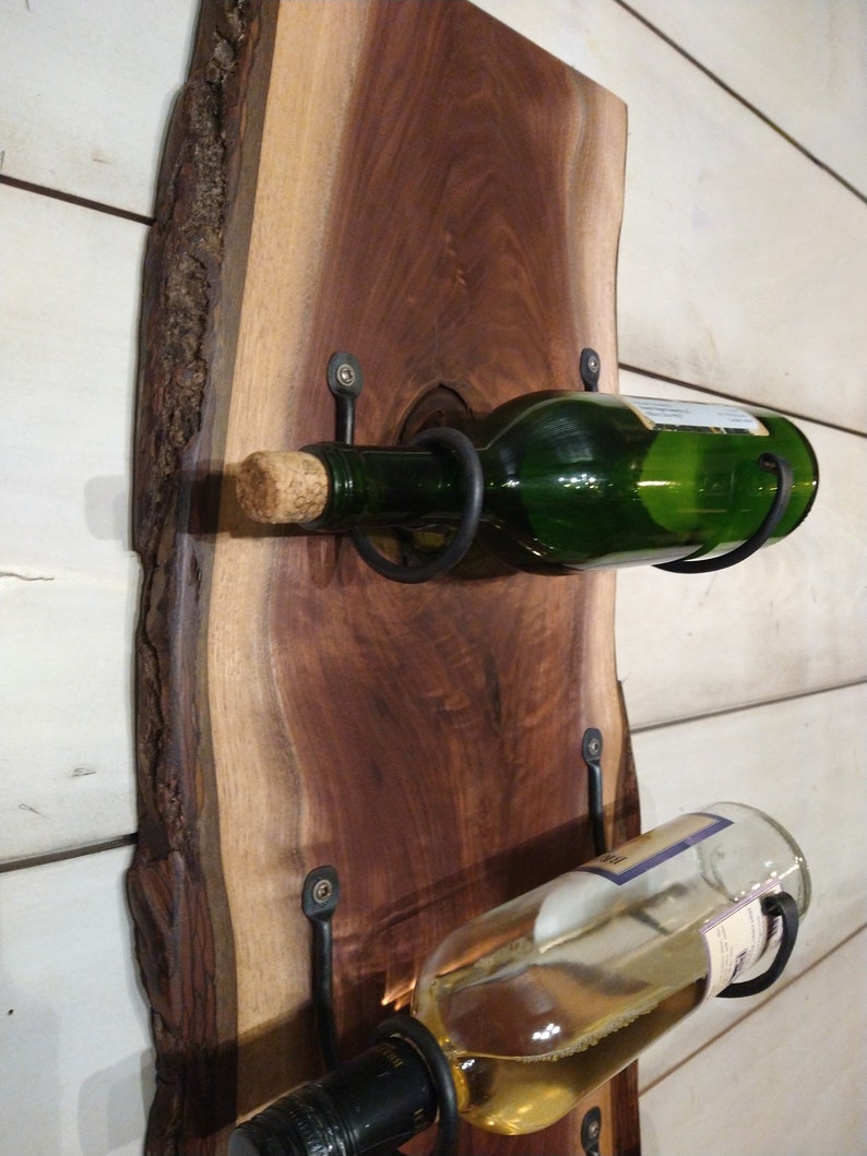 Walnut Live Edge Wine Rack - Etsy