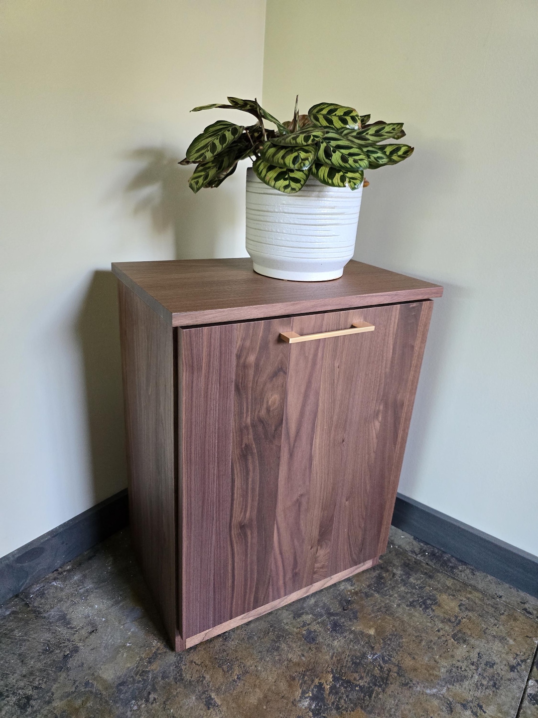 Walnut or Maple Trash Can Bin - Etsy