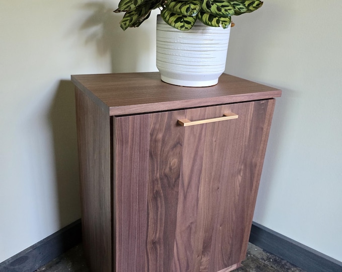 Walnut or Maple Trash Can Bin - Etsy