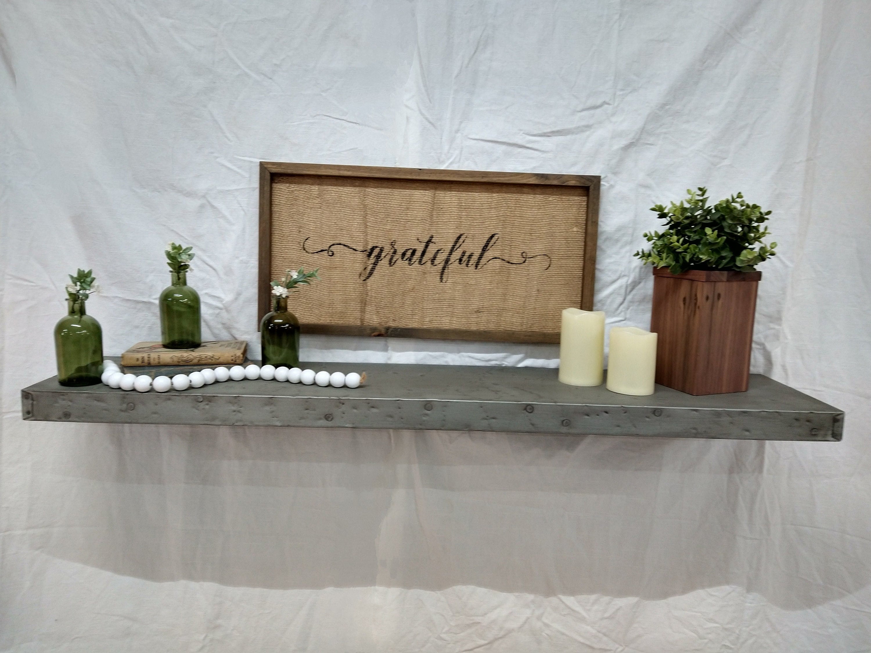 Galvanized Distressed Floating Shelves - Etsy