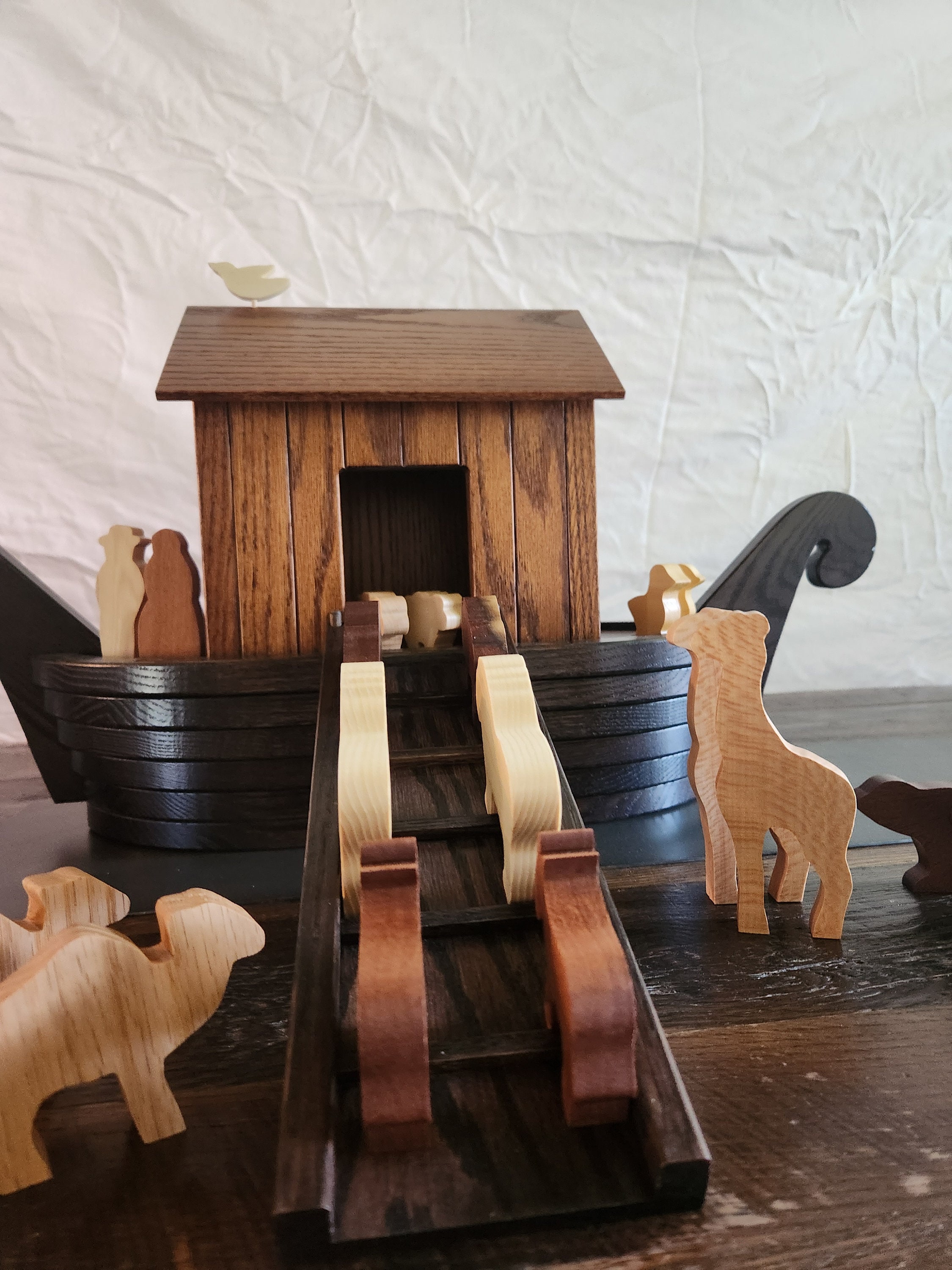 Wooden Noah's Ark Toy Set - Etsy
