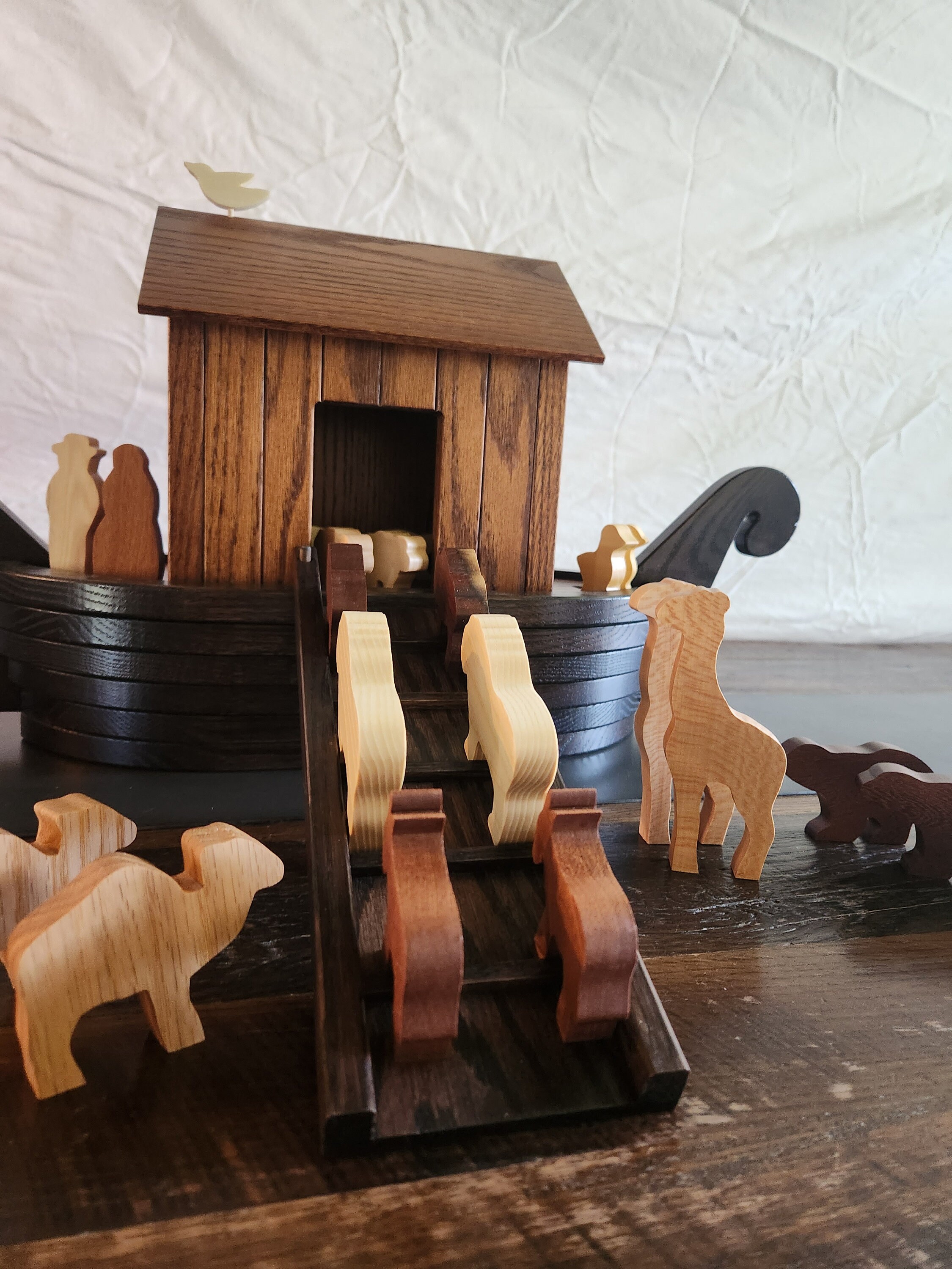 Wooden Noah's Ark Toy Set - Etsy