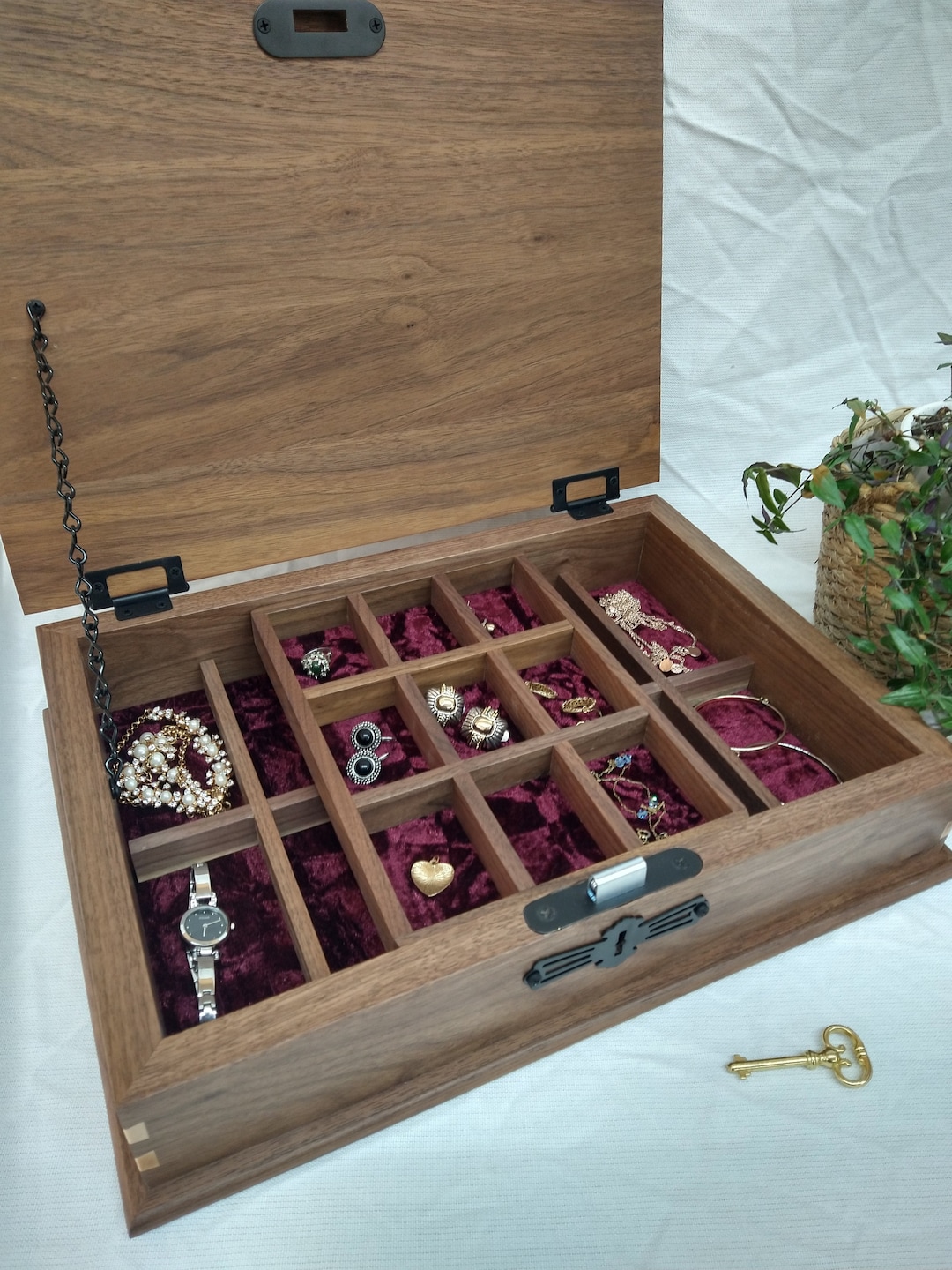 Walnut Jewelry Box - Etsy