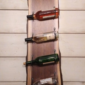 Walnut Live Edge Wine Rack - Etsy