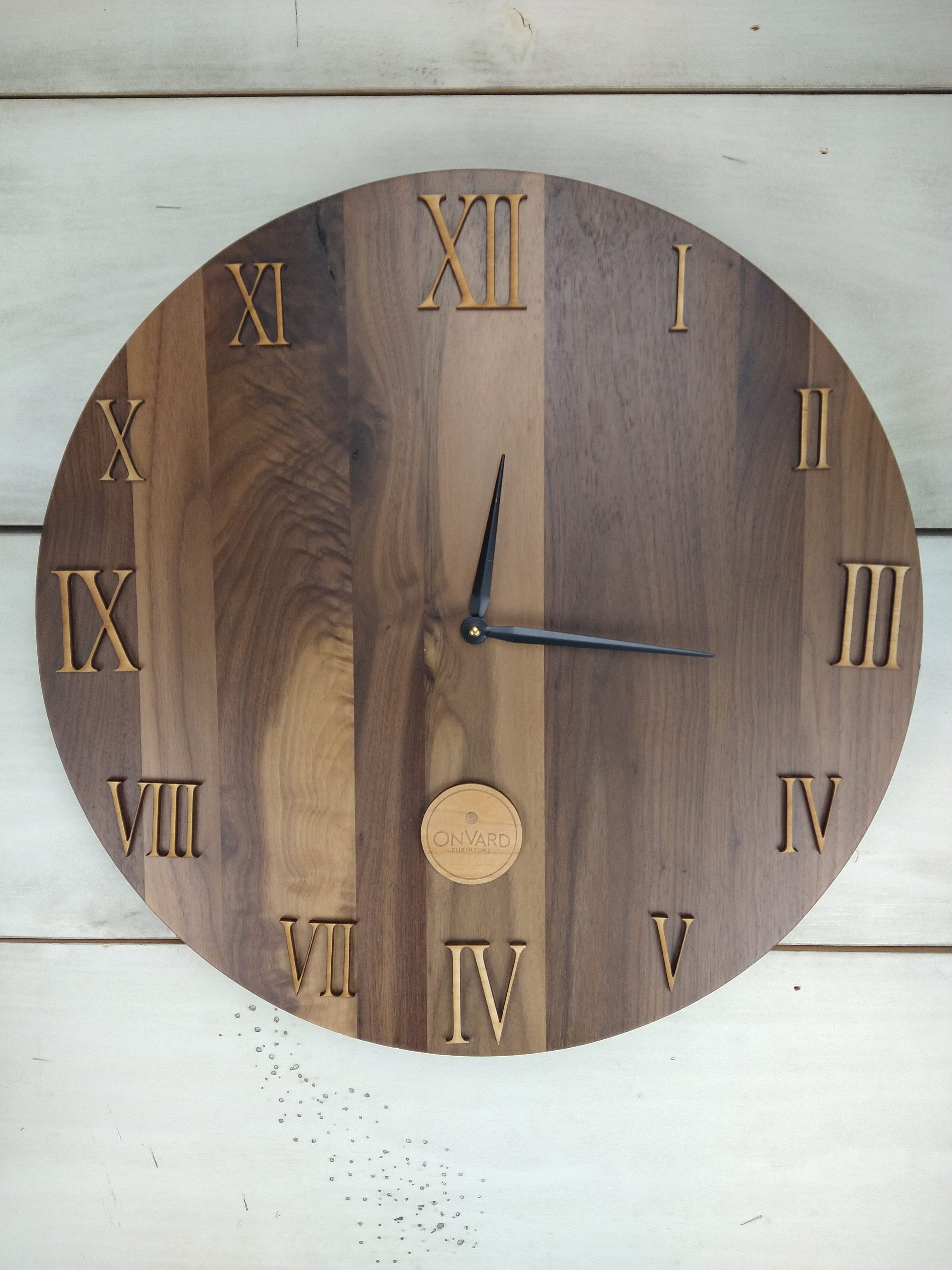 Modern Rustic Walnut Clock - Etsy