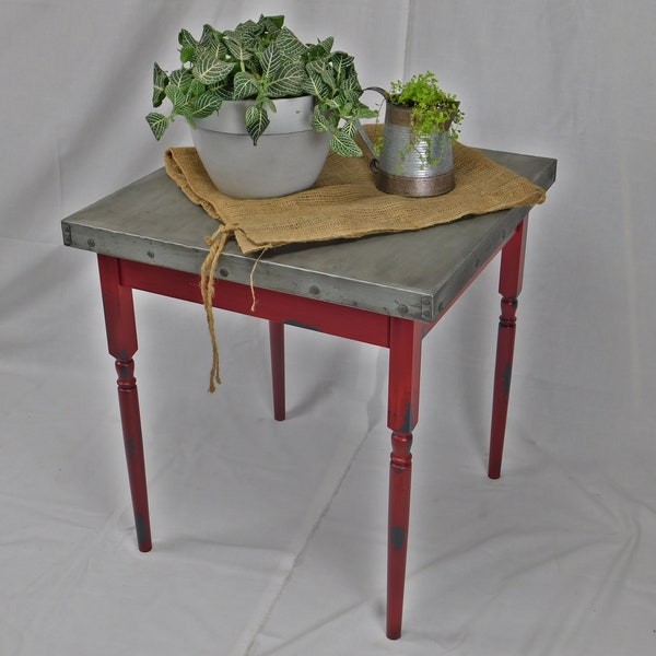Galvanized End Table - Etsy