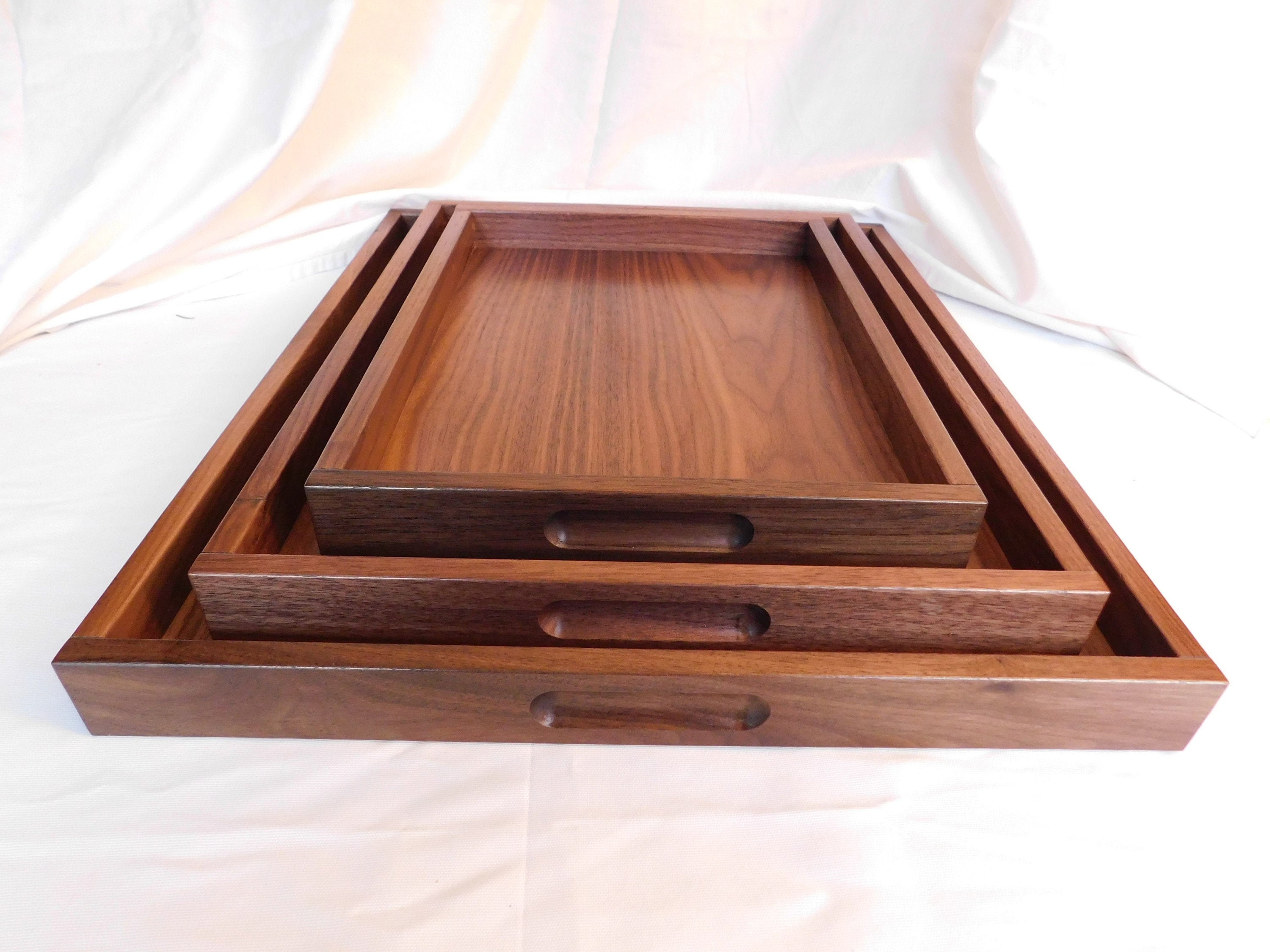 Walnut Dovetail Serving Tray With Finger Pull - Etsy