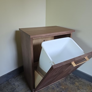 Walnut or Maple Trash Can Bin - Etsy