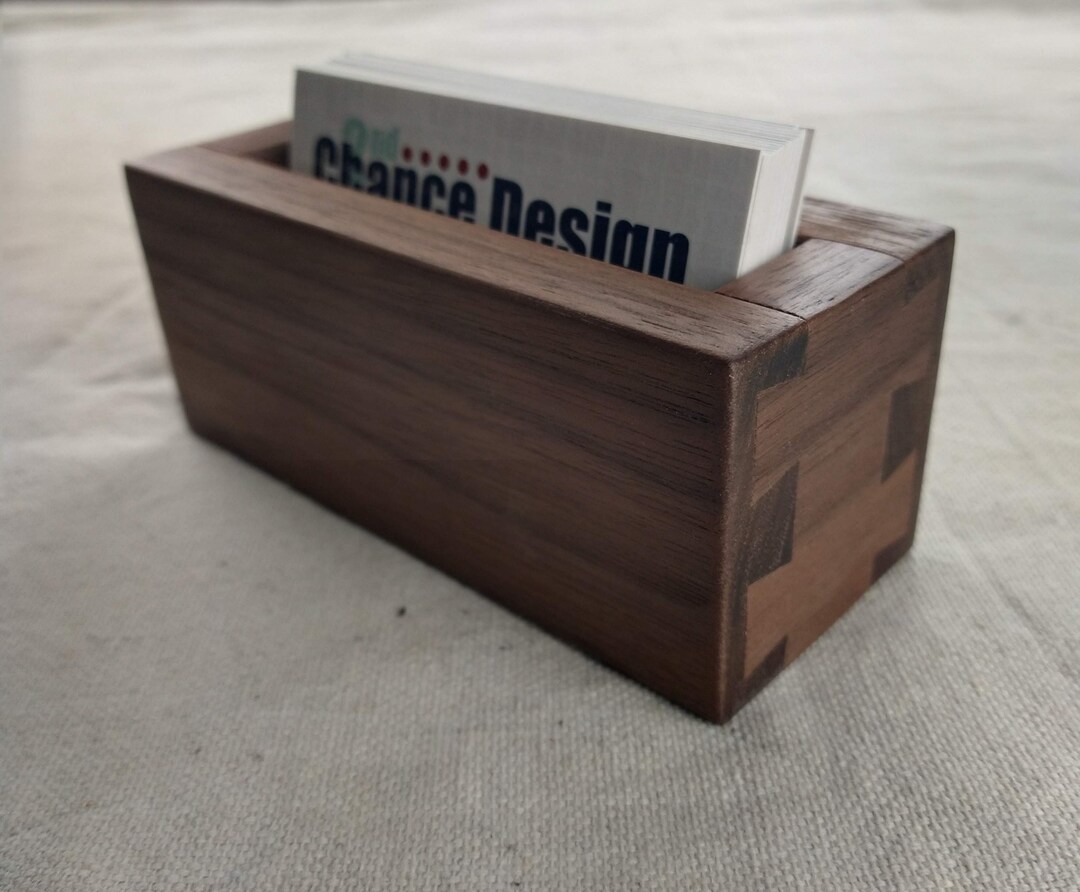 Natural Walnut Business Card Holder - Etsy