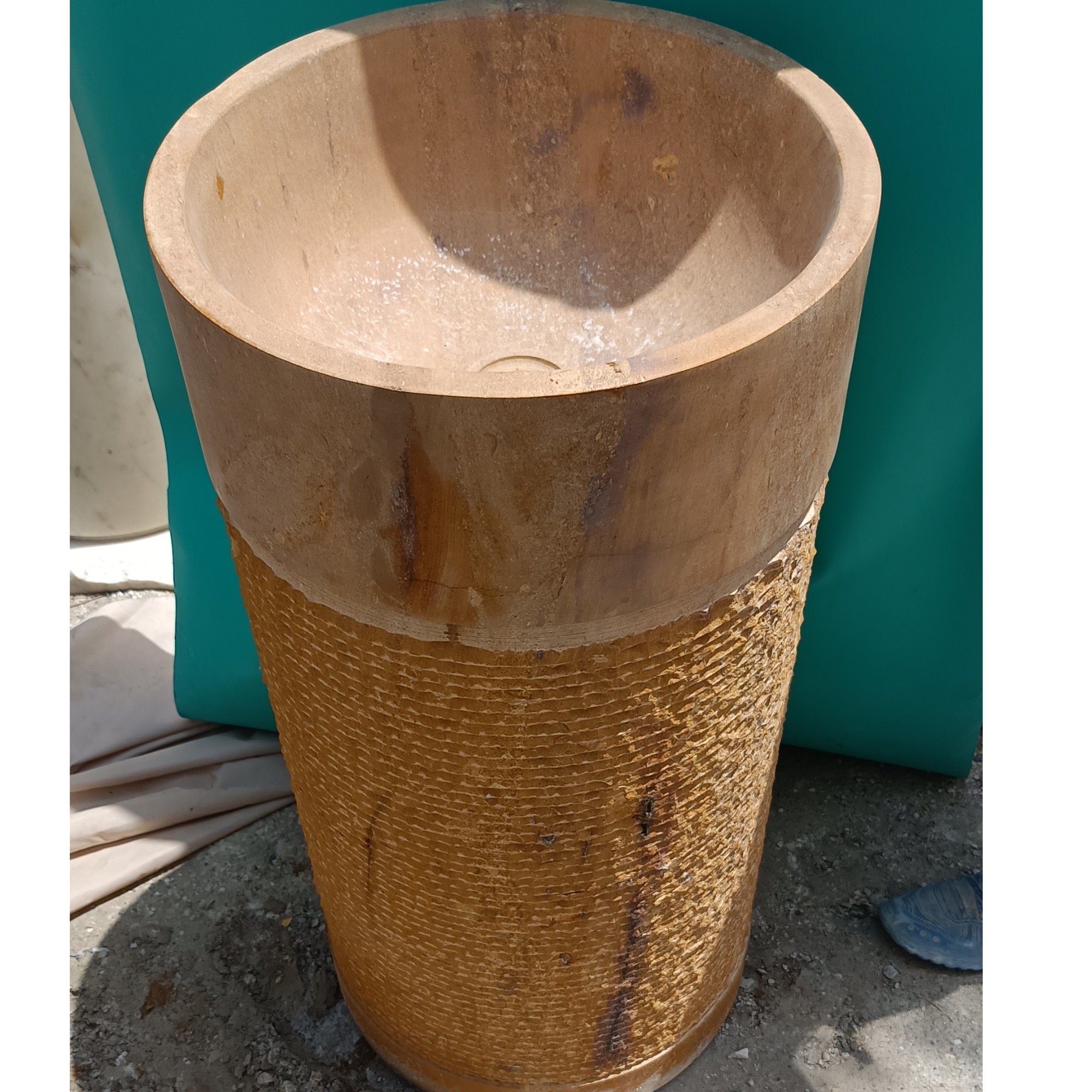 Custom Pedestal Marble Sink Basin, Handmade Natural Stone Wash Basin ...