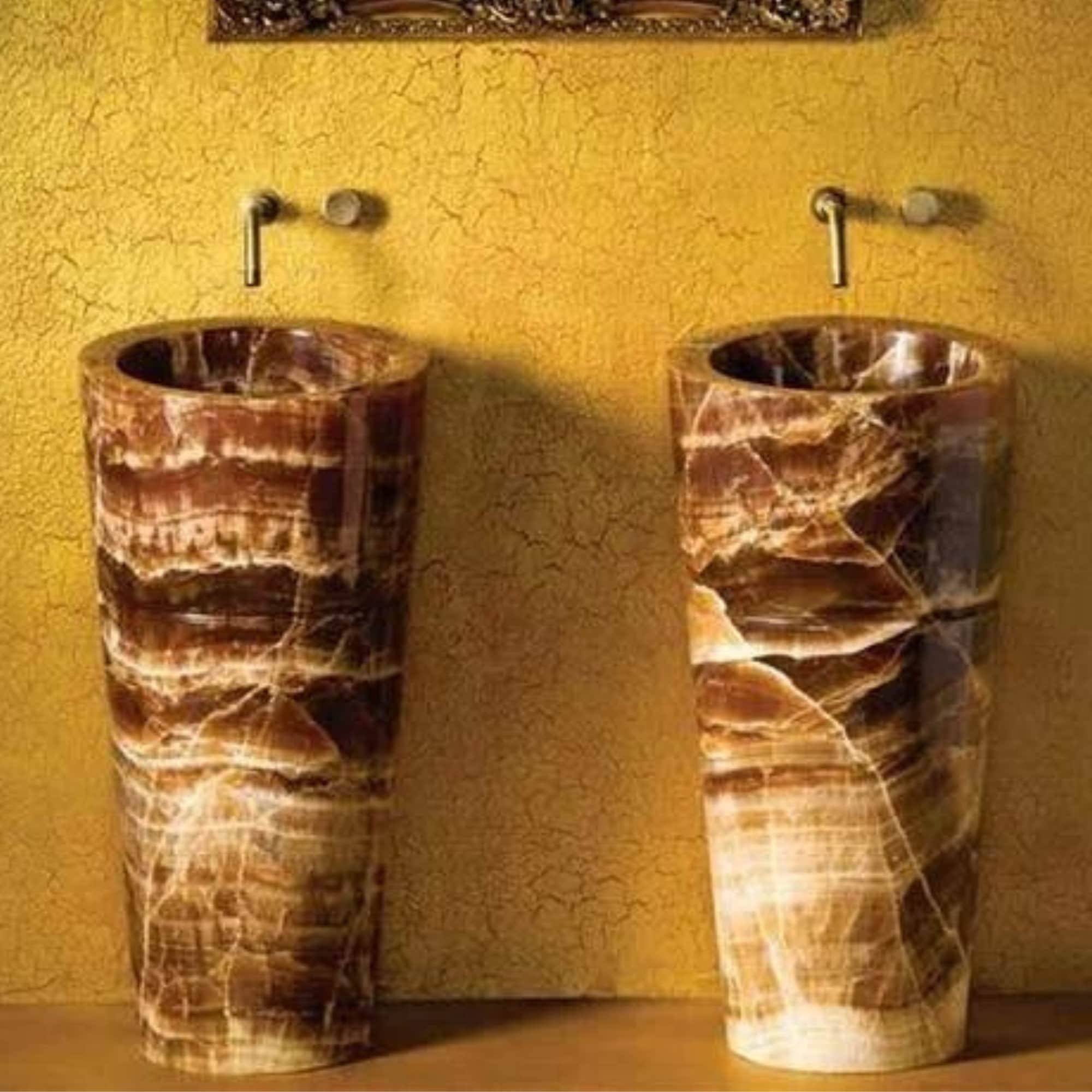 Natural Stone Pedestal Wash Basin for Bathroom , Indian Marble Pedestal ...