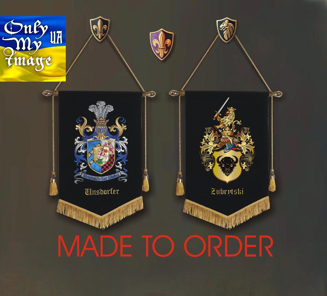 Custom Wedding Flag. Personalised Pennant A Personal or Family Coat of ...