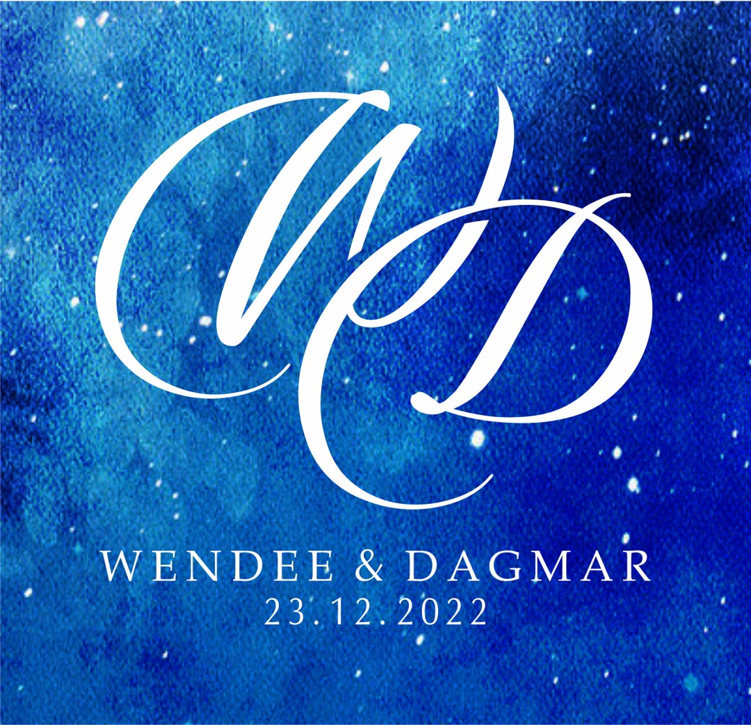 Modern Wedding Monogram. Calligraphic Custom 2-3 Letter Monogram ...