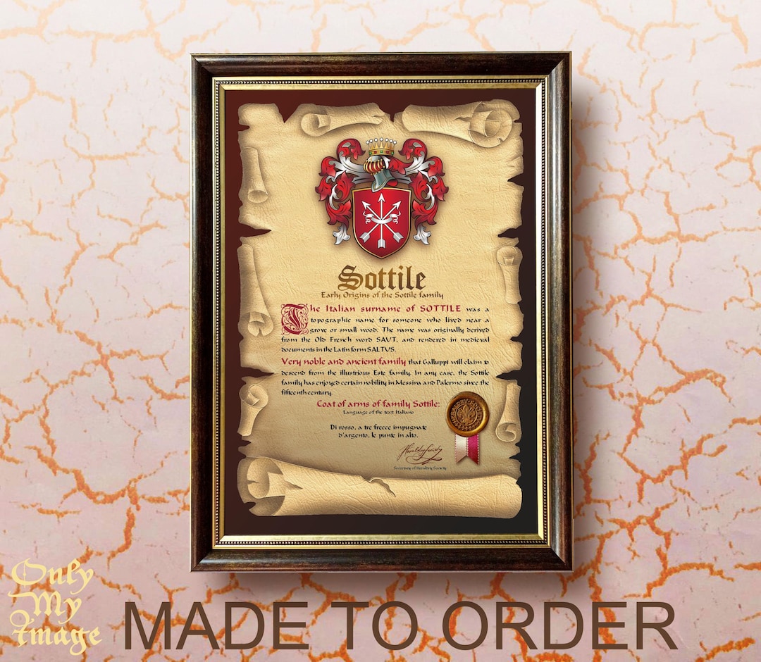 15"х20" Family Surname & Coat of Arms History,designed as an Original ...