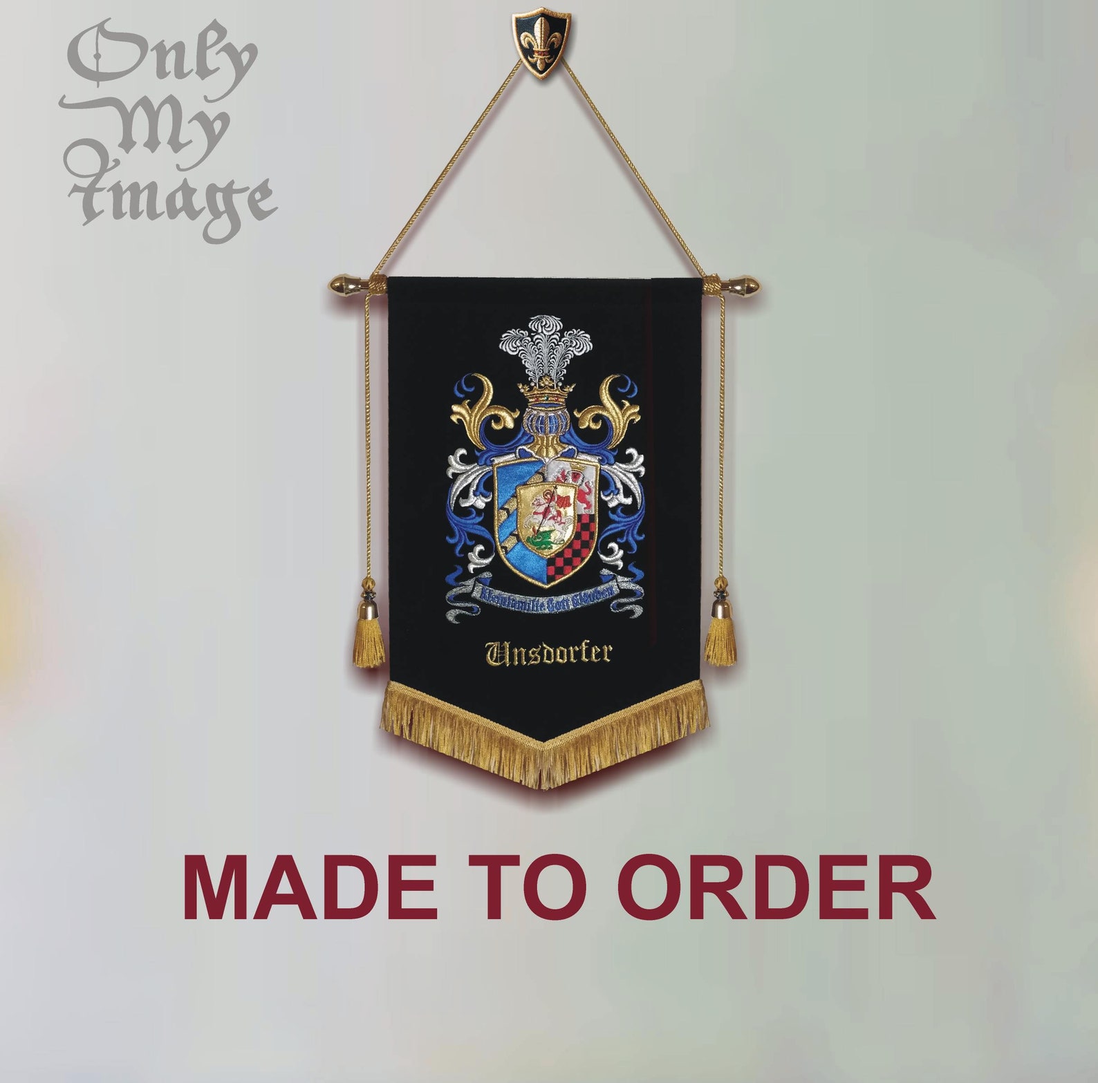 Custom Heraldic flag. Personalised pennant A Personal or | Etsy