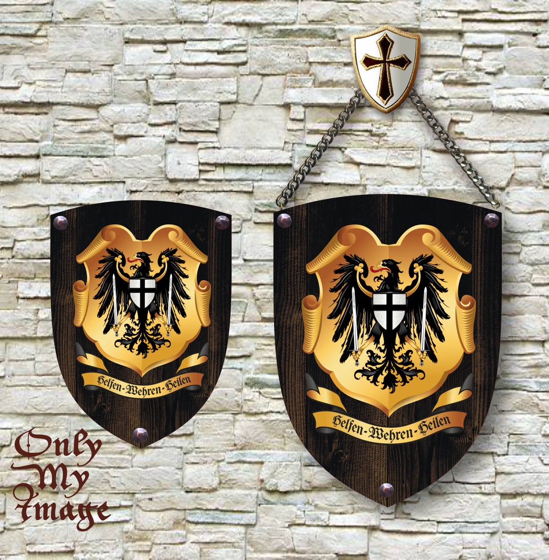 Teutonic Order оn Wooden Shield With Old Real Nails. - Etsy