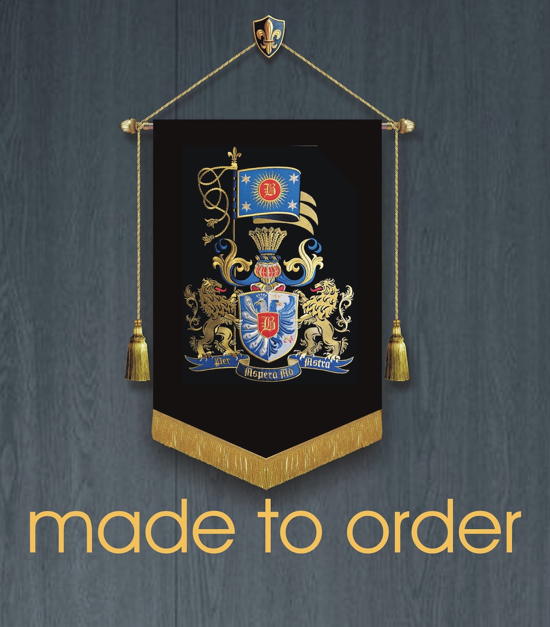 Custom Heraldic Flag. Personalised Pennant A Personal or Family Coat of ...
