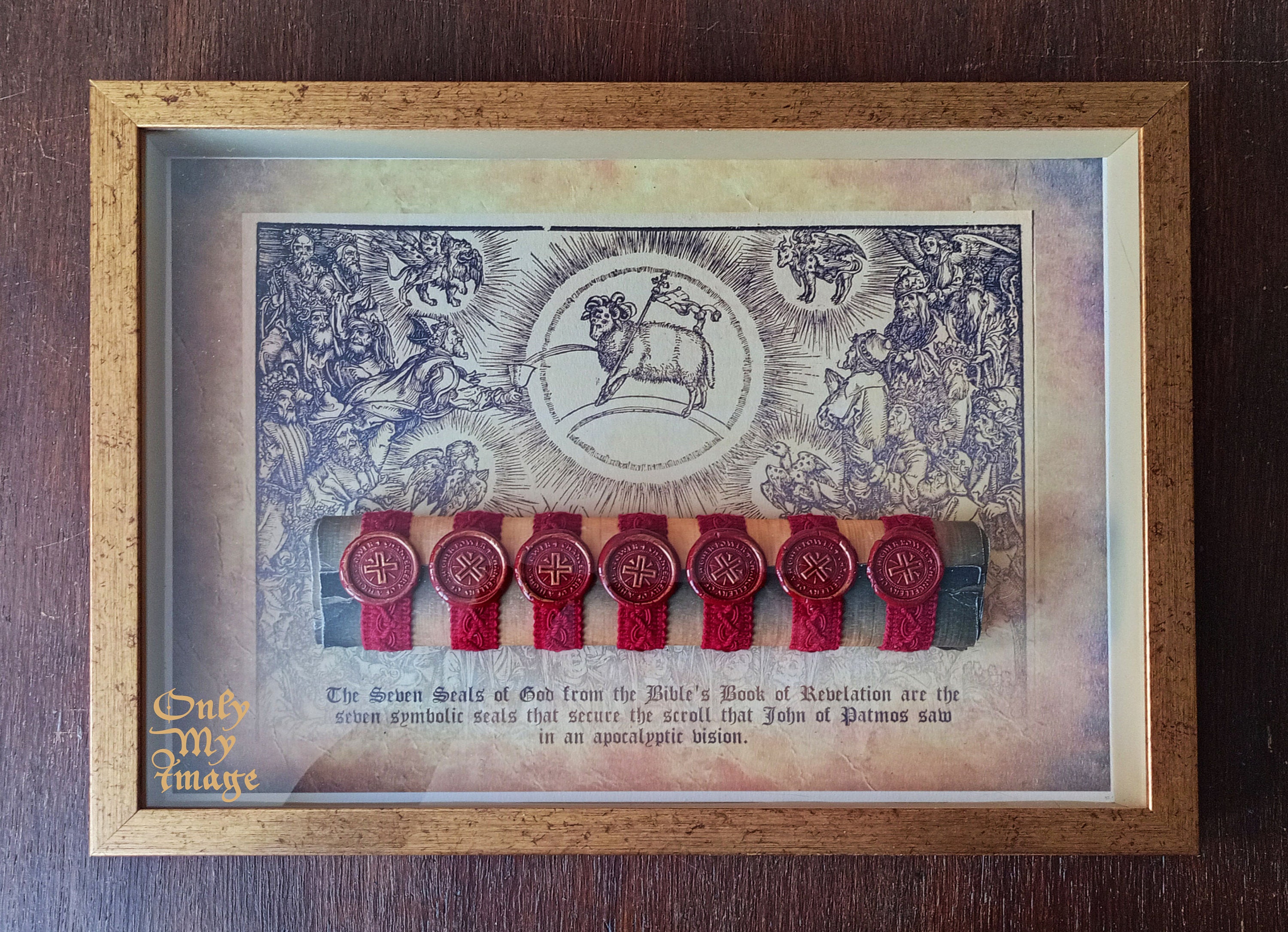 20"х15" Mystical Gift With 3D Real Seals. Bible's Book of Revelation ...