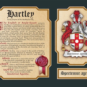 20"х15"family Surname & Coat of Arms History,designed as an Original ...