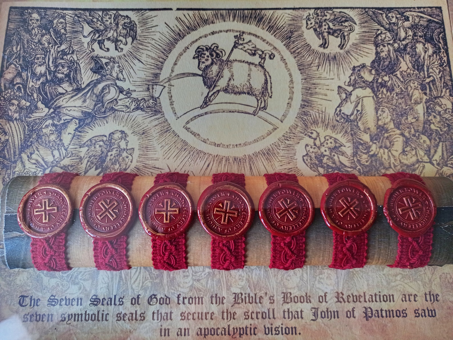 20"х15" Mystical Gift With 3D Real Seals. Bible's Book of Revelation ...