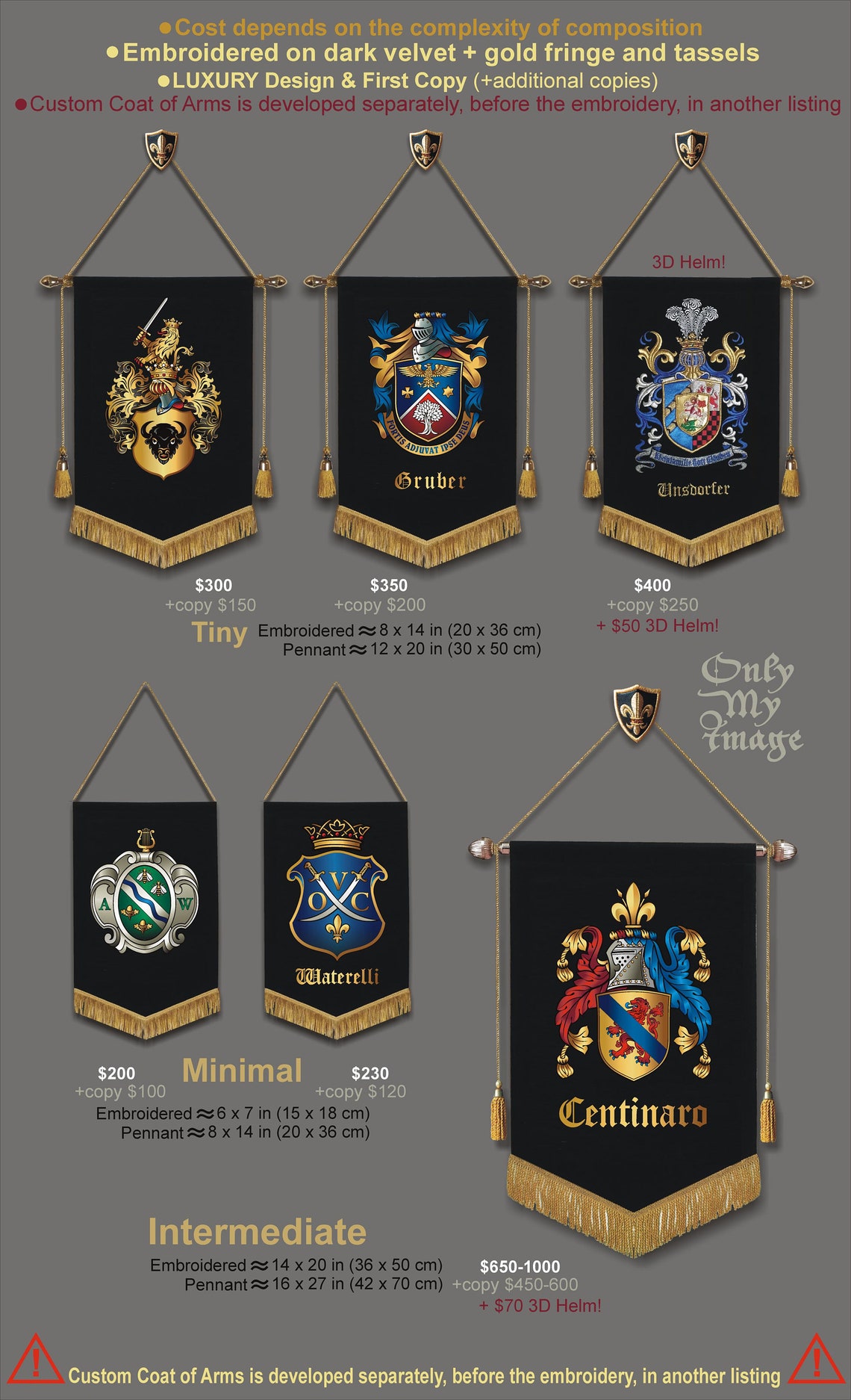 Custom Heraldic Flag. Personalised Pennant A Personal or - Etsy