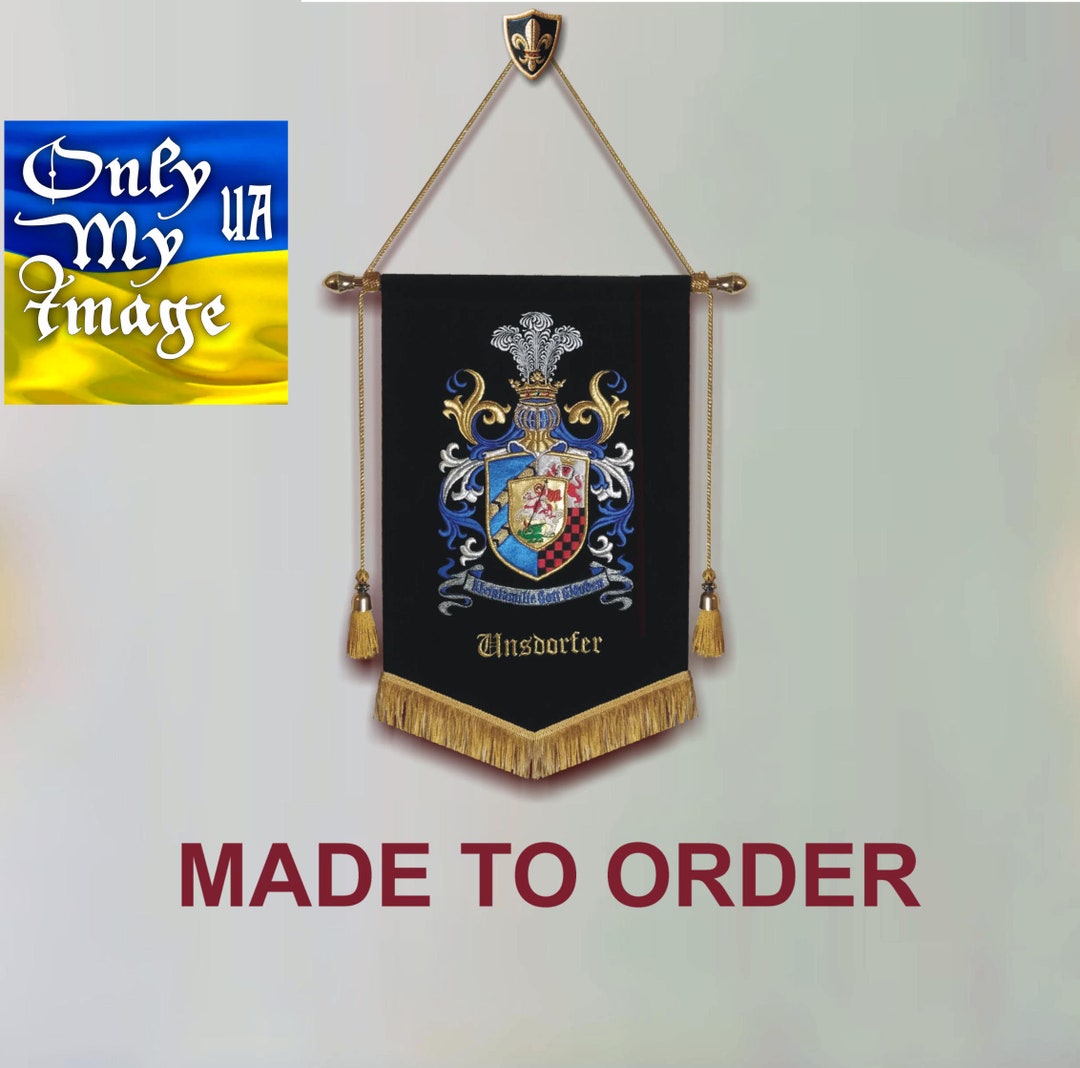 Custom Heraldic Flag. Personalised Pennant A Personal or Family Coat of ...