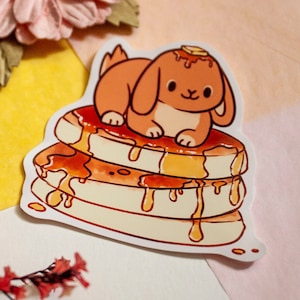 Cute Rabbit Pancake Sticker - Etsy