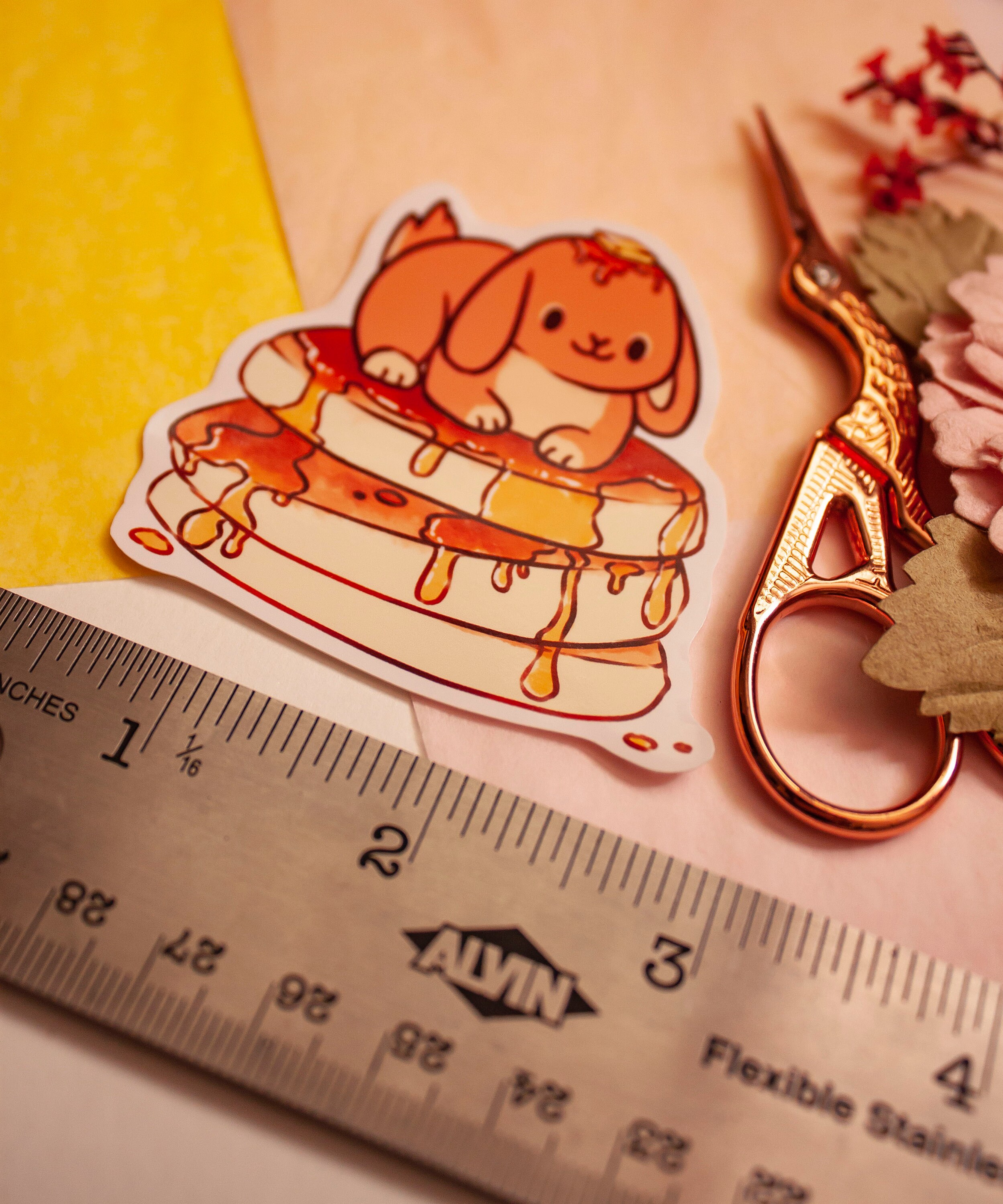 Cute rabbit pancake sticker | Etsy