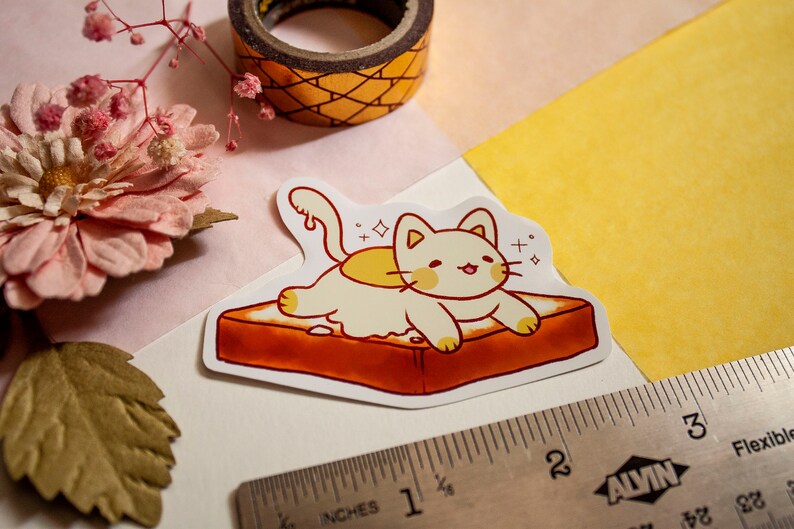 Cat Sticker Egg on Toast - Etsy