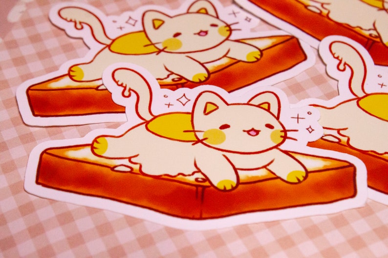 Cat Sticker Egg on Toast - Etsy