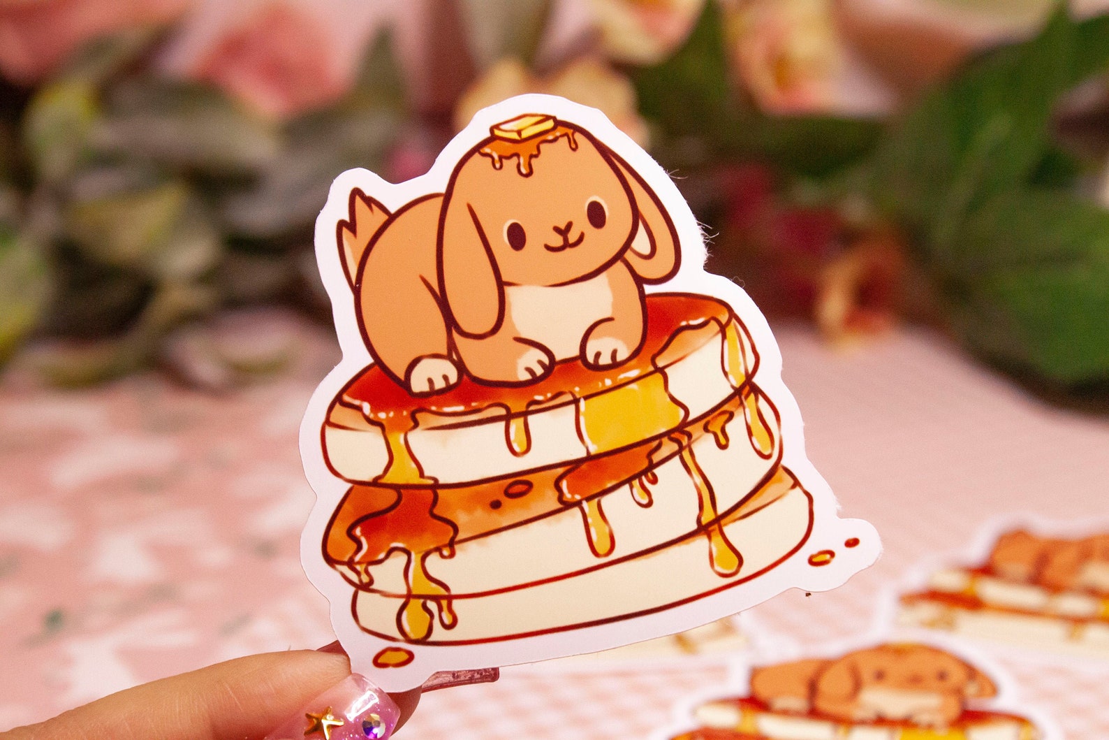 Cute Rabbit Pancake Sticker - Etsy