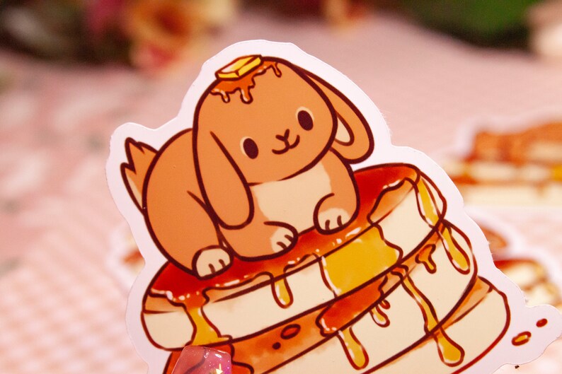 Cute Rabbit Pancake Sticker - Etsy